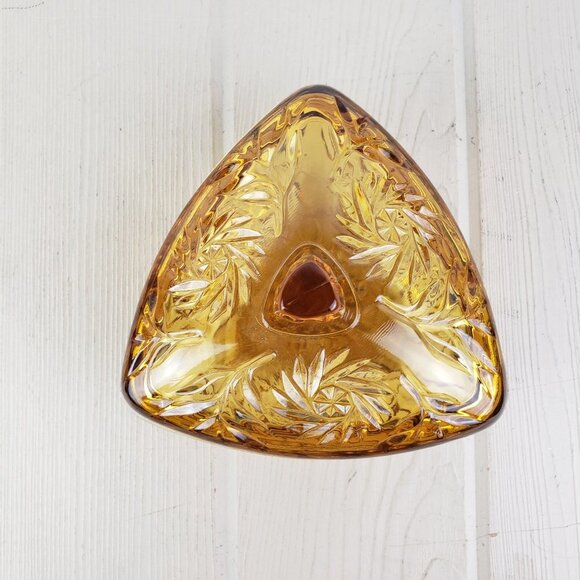 Dining | Amber Glass Triangle Candy Dish | Poshmark